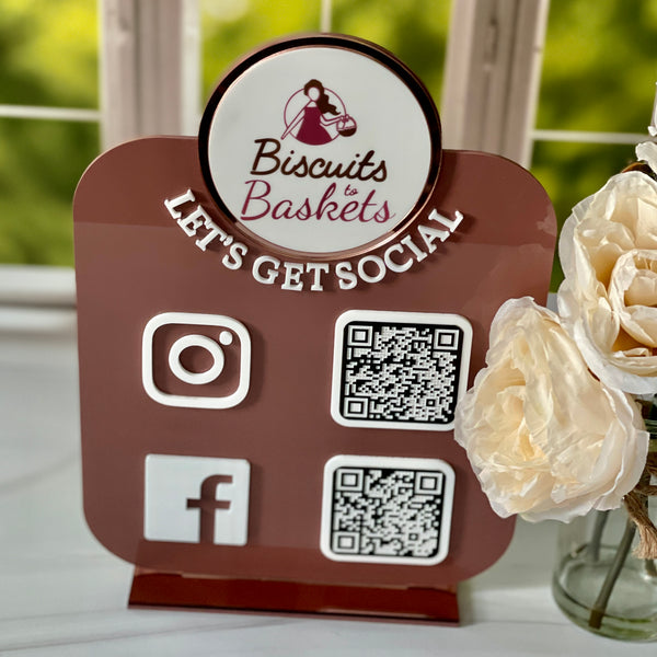 Social Media Signage With QR Codes - Timeless Notions