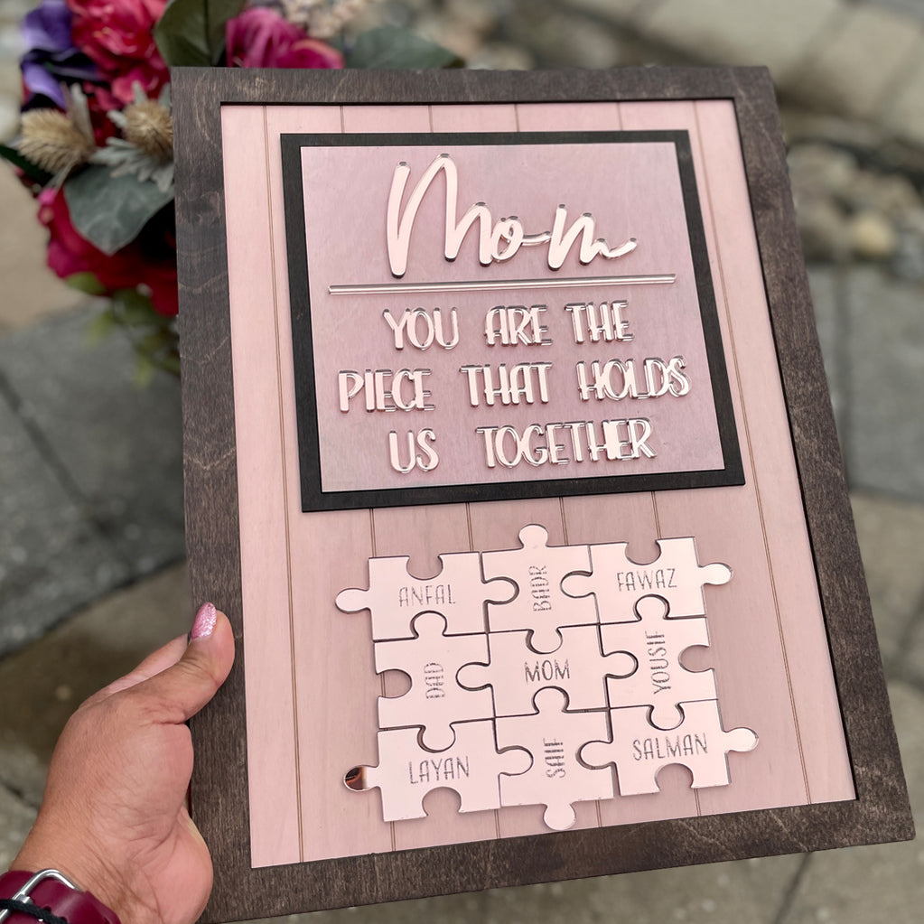 You Are The Piece That Holds Us Together, Family Sign Puzzle Pieces ...