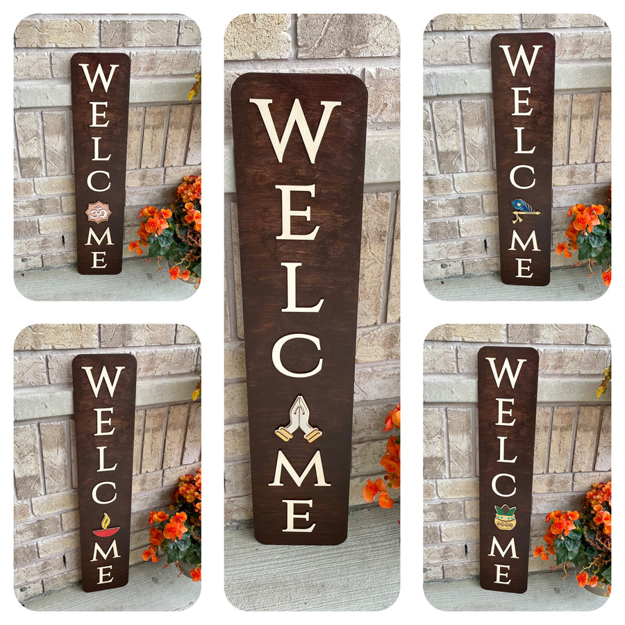 Welcome Interchangeable Sign With Indian Themes - Timeless Notions